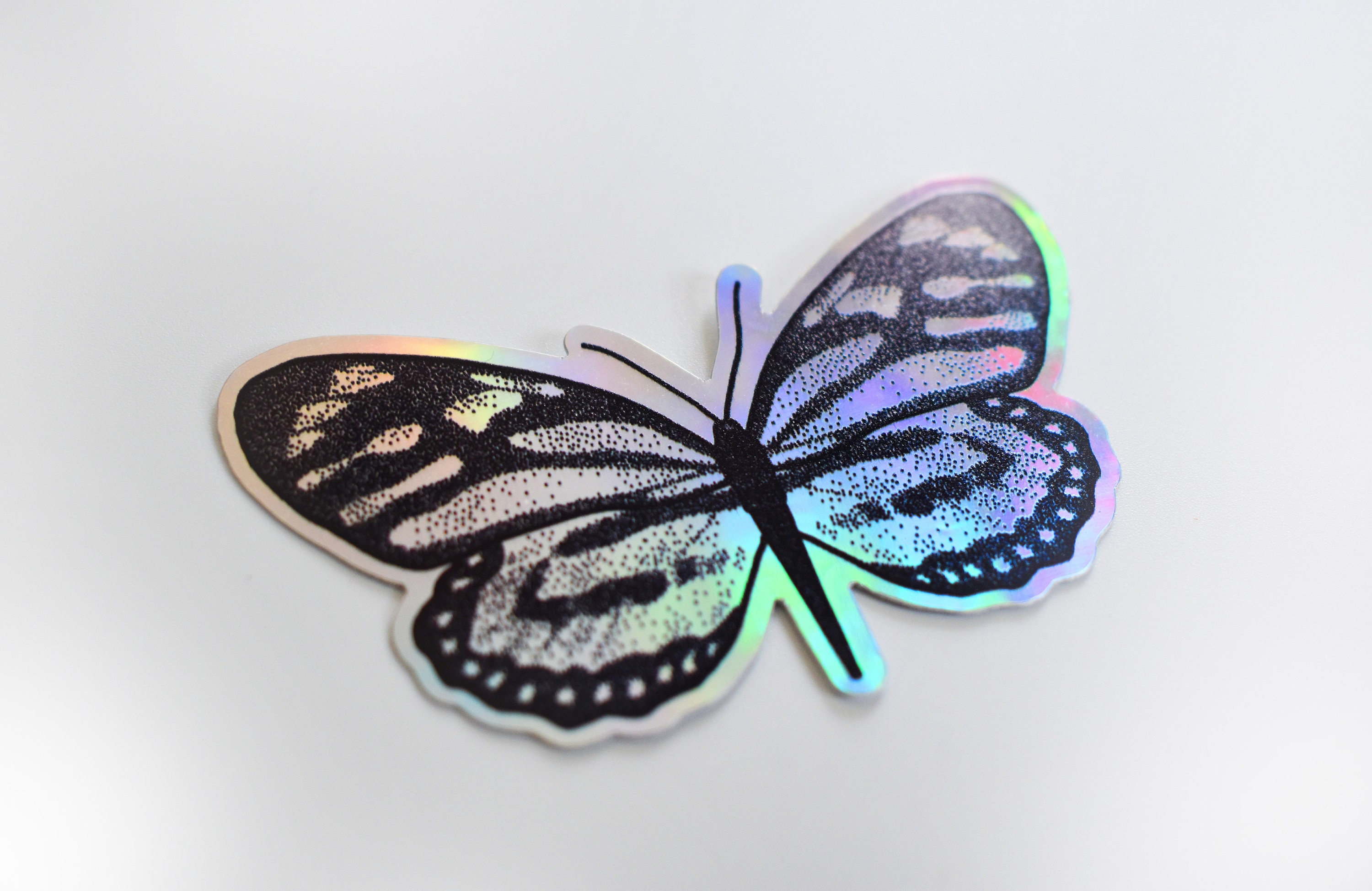 Holographic Butterfly Stickers Hand Drawn Illustration Vinyl - Etsy