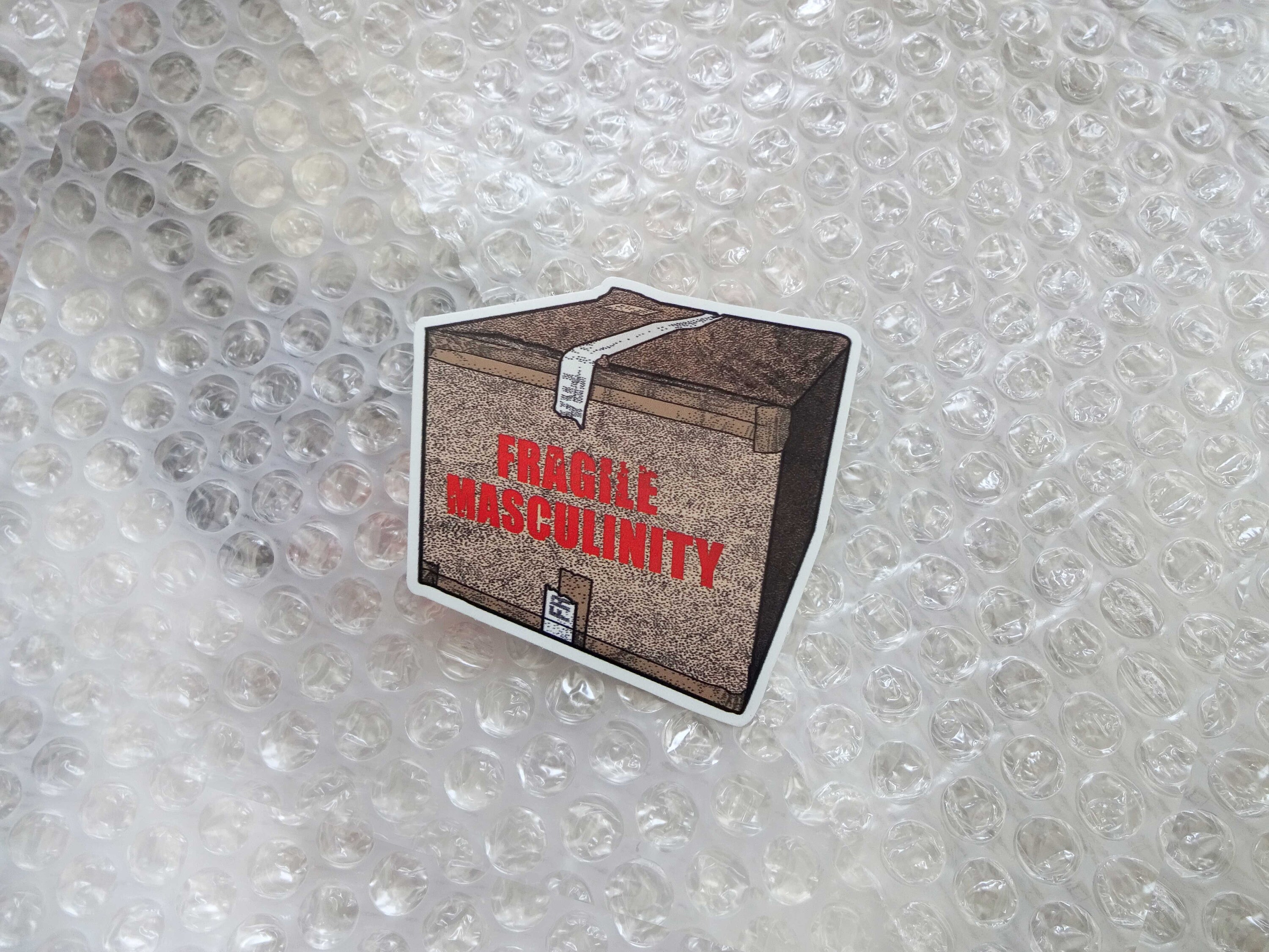 Holographic Sticker Fragile Masculinity Die Cut Vinyl | Etsy