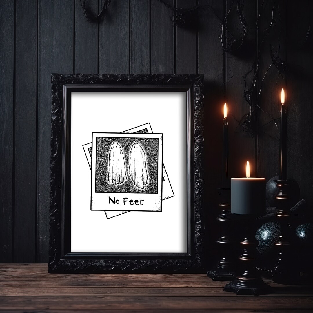 A4 No Feet Illustrative Art Print - Polaroid Ghosts, Dark Academia ...