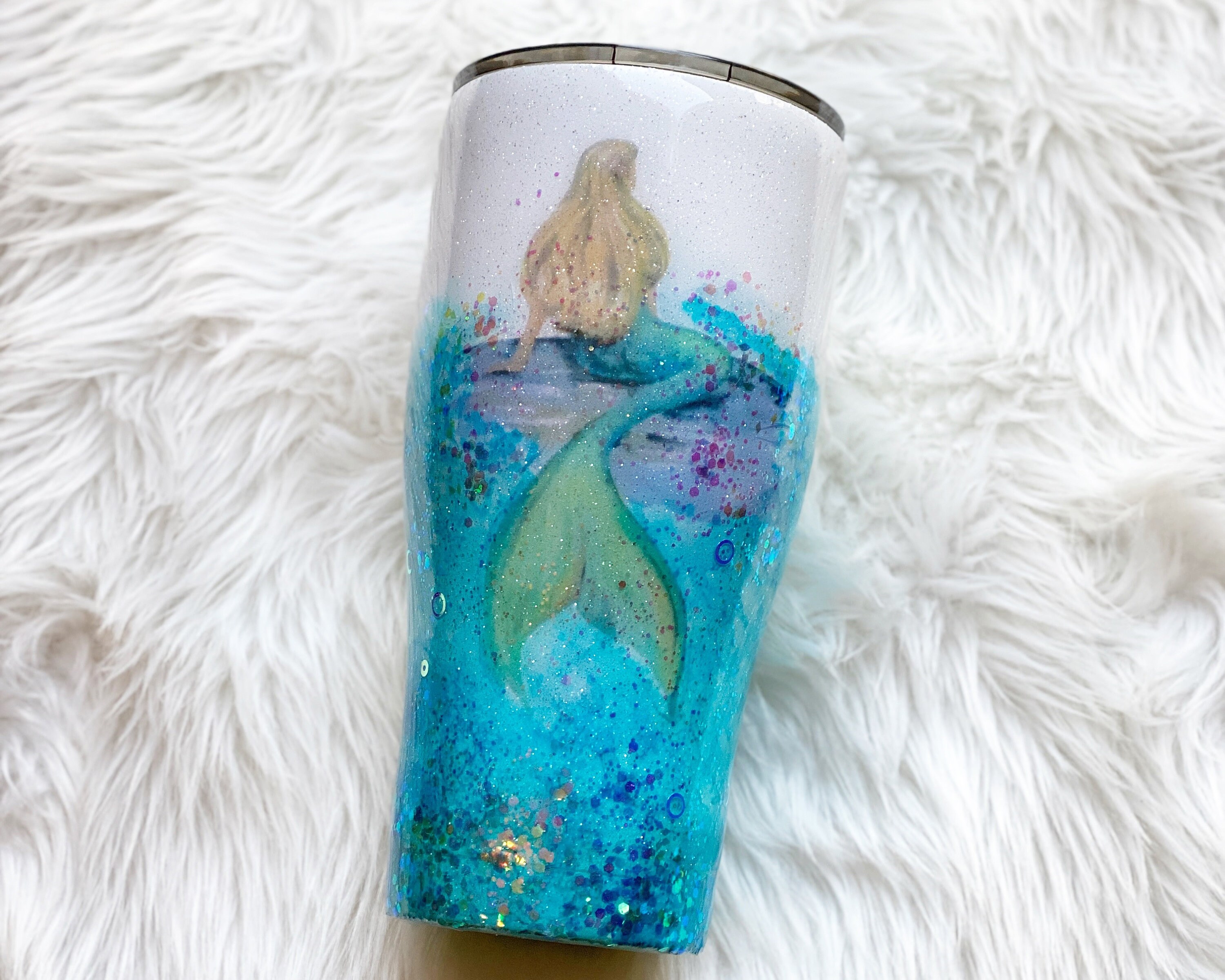 Kitchen & Dining tumbler personalized travel gift mermaid glitter cup ...