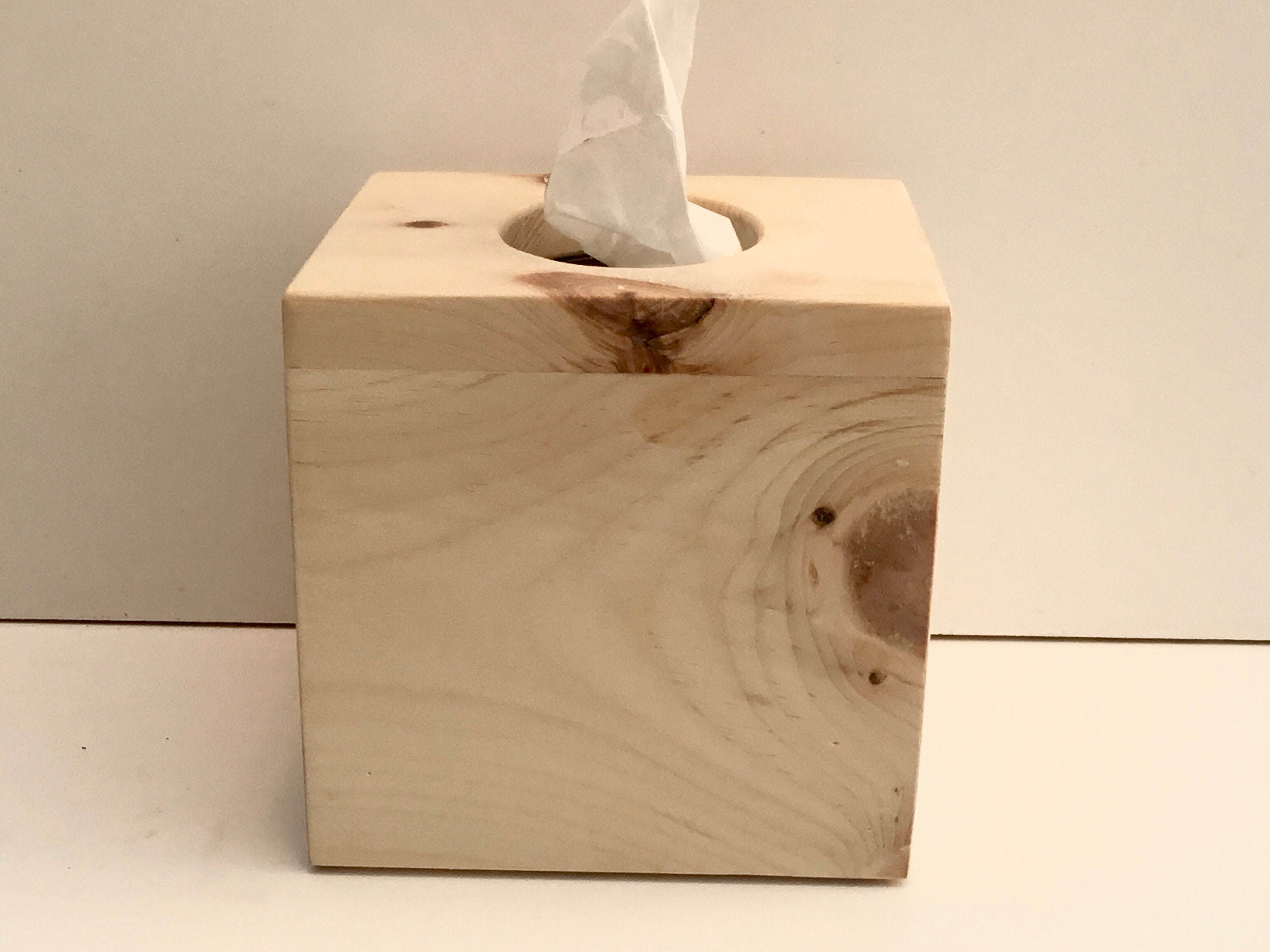 Wood Tissue Box Cover Square Tissue Box Holder Rustic Tissue - Etsy