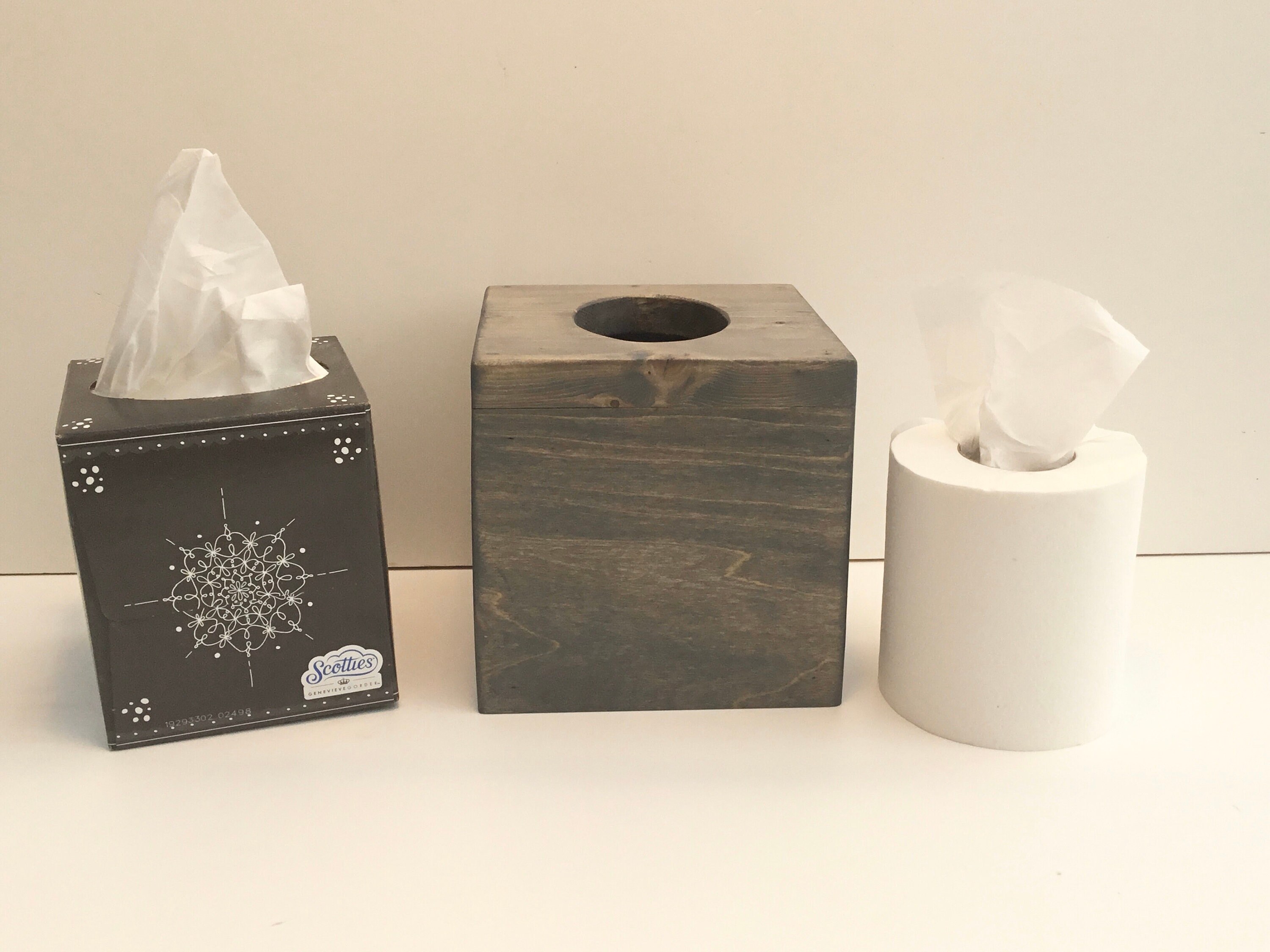 Wood Tissue Box Cover Square Tissue Box Holder Rustic Tissue - Etsy