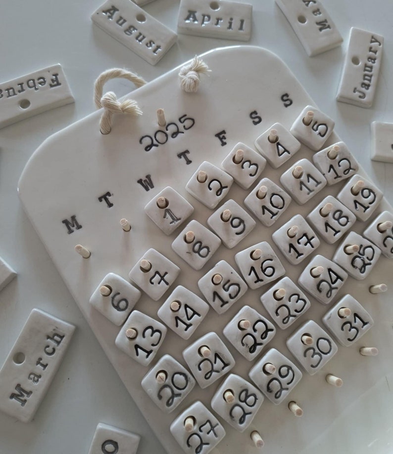 Ceramic Perpetual Wall Calander.new Year Calendar, Unique Monthly ...