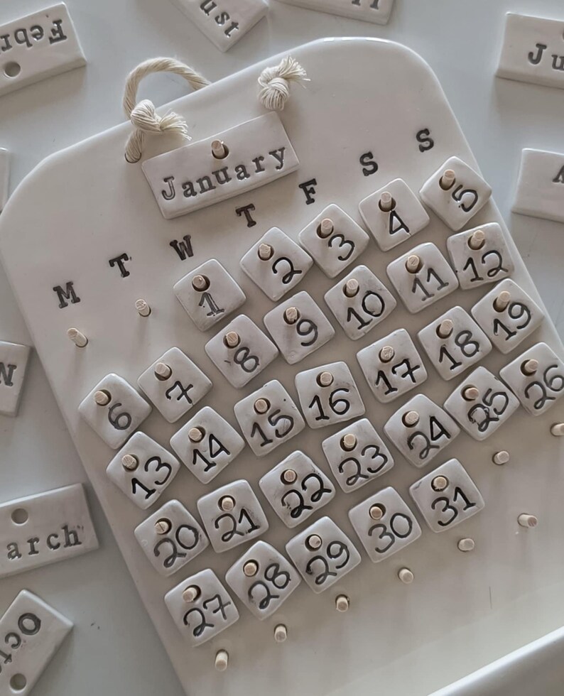 Ceramic Perpetual Wall Calander.new Year Calendar, Unique Monthly ...