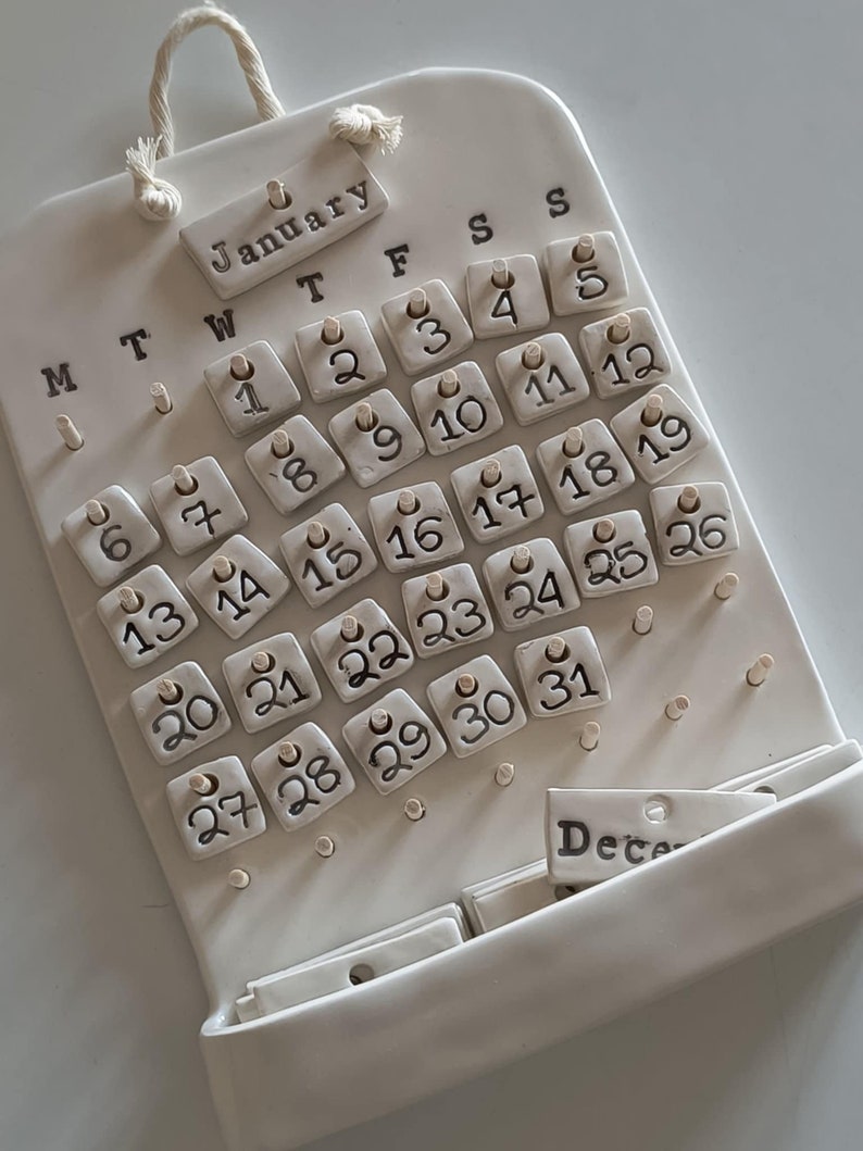 Ceramic Perpetual Wall Calander.new Year Calendar, Unique Monthly ...