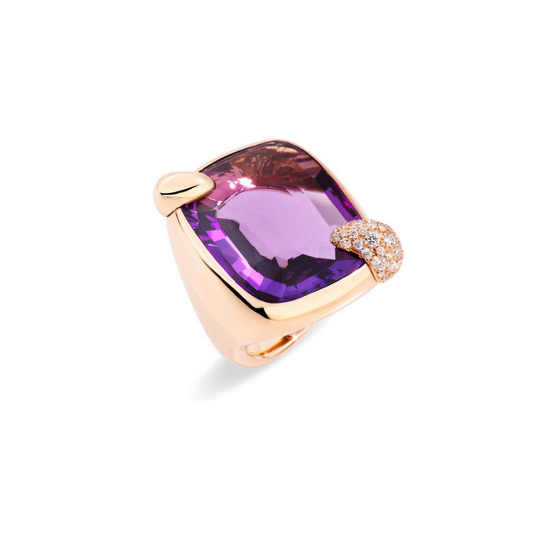 Beautiful Pomellato Design Amethyst Ring, 925 Sterling Silver Ring 14k ...
