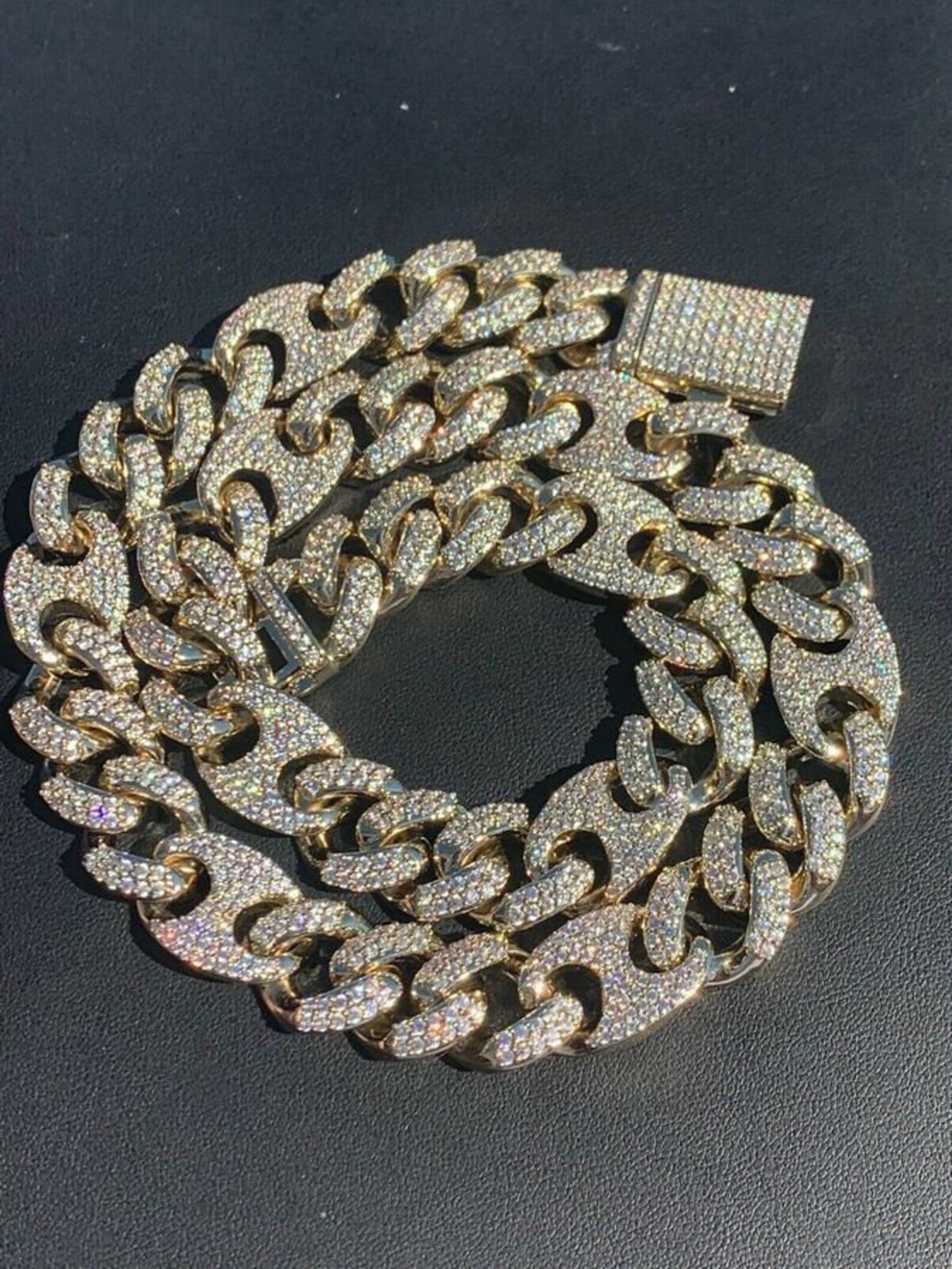 VS1 Quality Moissanite Miami Cuban Gucci Link Chain | 925 Sterling ...