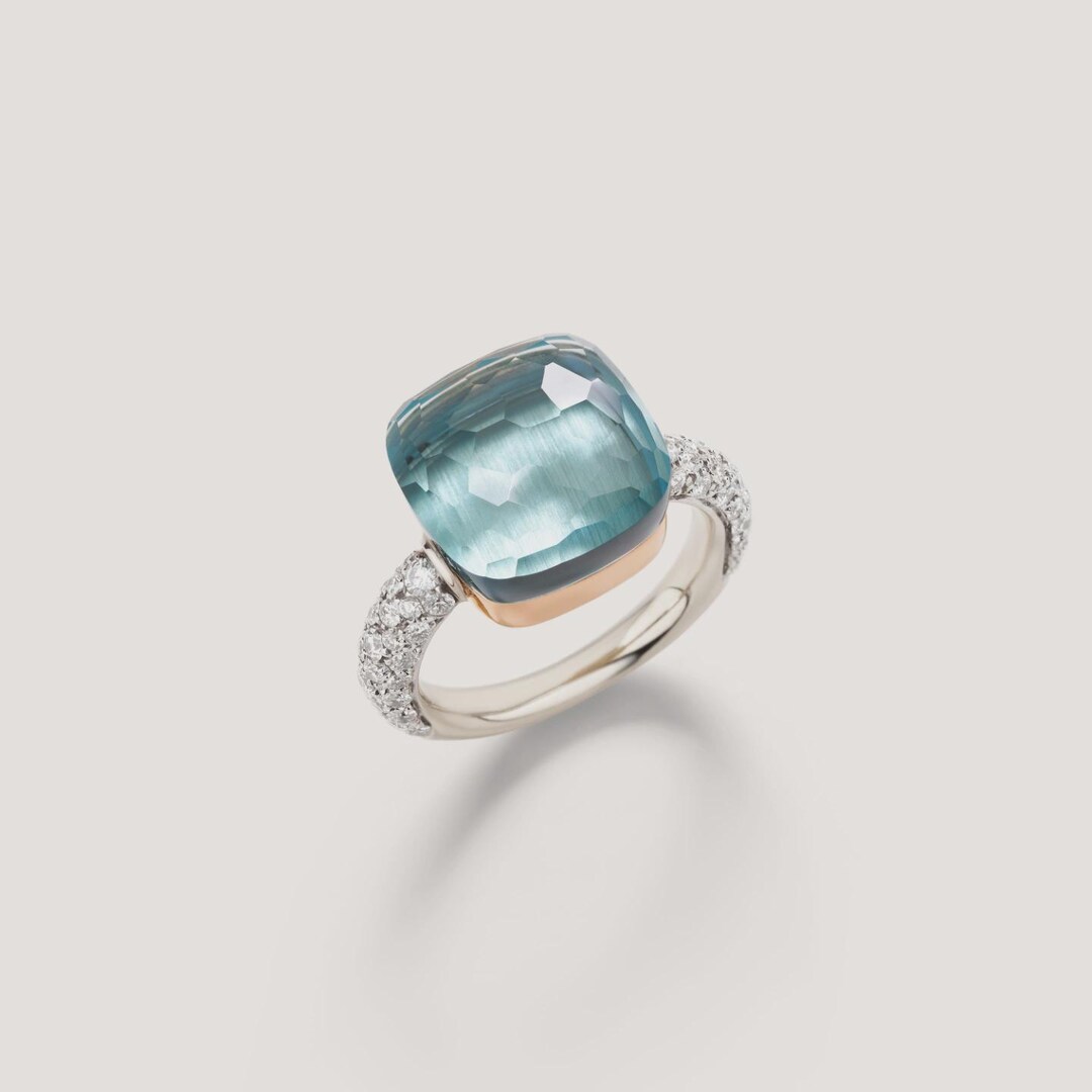 Nice Pomellato Nudo Maxi Design Sky Blue Topaz Ring for Her, 925 ...