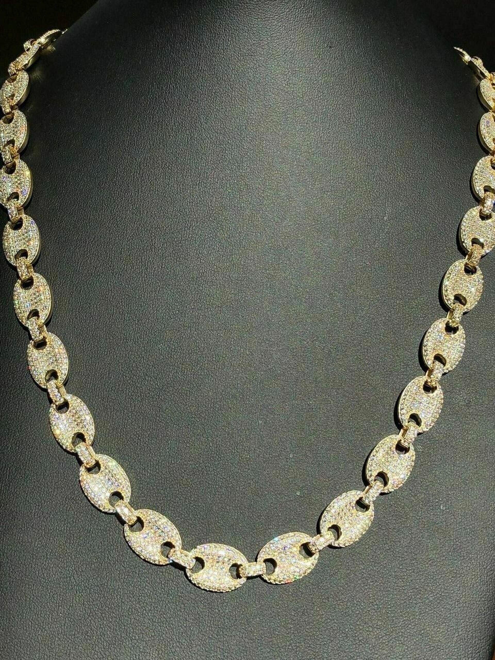 VS1 Quality Moissanite Miami Cuban Gucci Link Chain | 925 Sterling ...