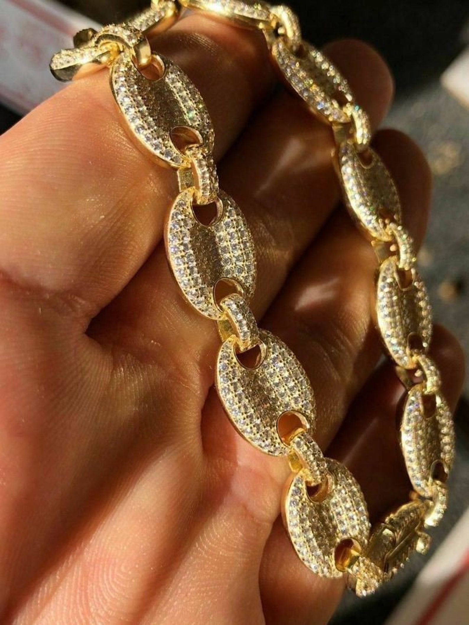 VS1 Quality Moissanite Miami Cuban Gucci Link Chain 925 - Etsy