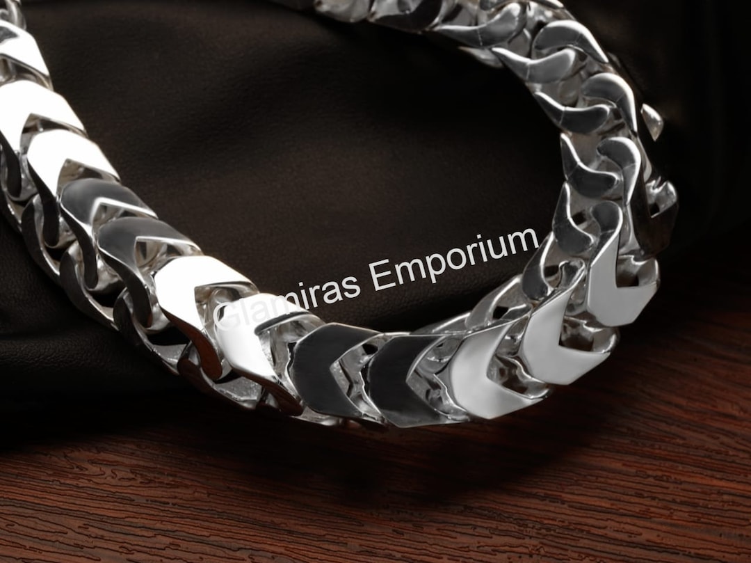 Mens Franco Double Curb Cuban Link Chain Solid 925 Sterling - Etsy