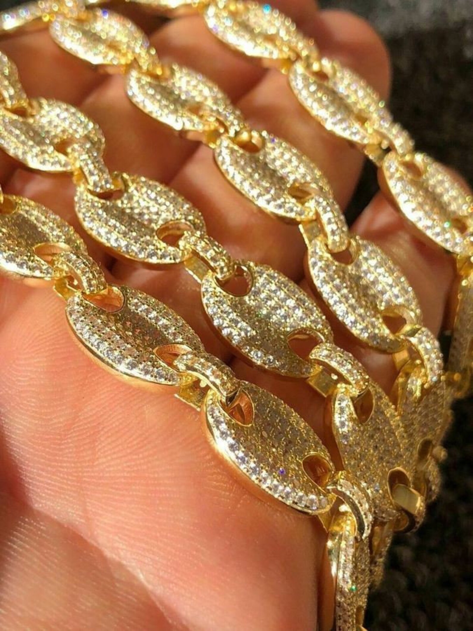 VS1 Quality Moissanite Miami Cuban Gucci Link Chain | 925 Sterling ...