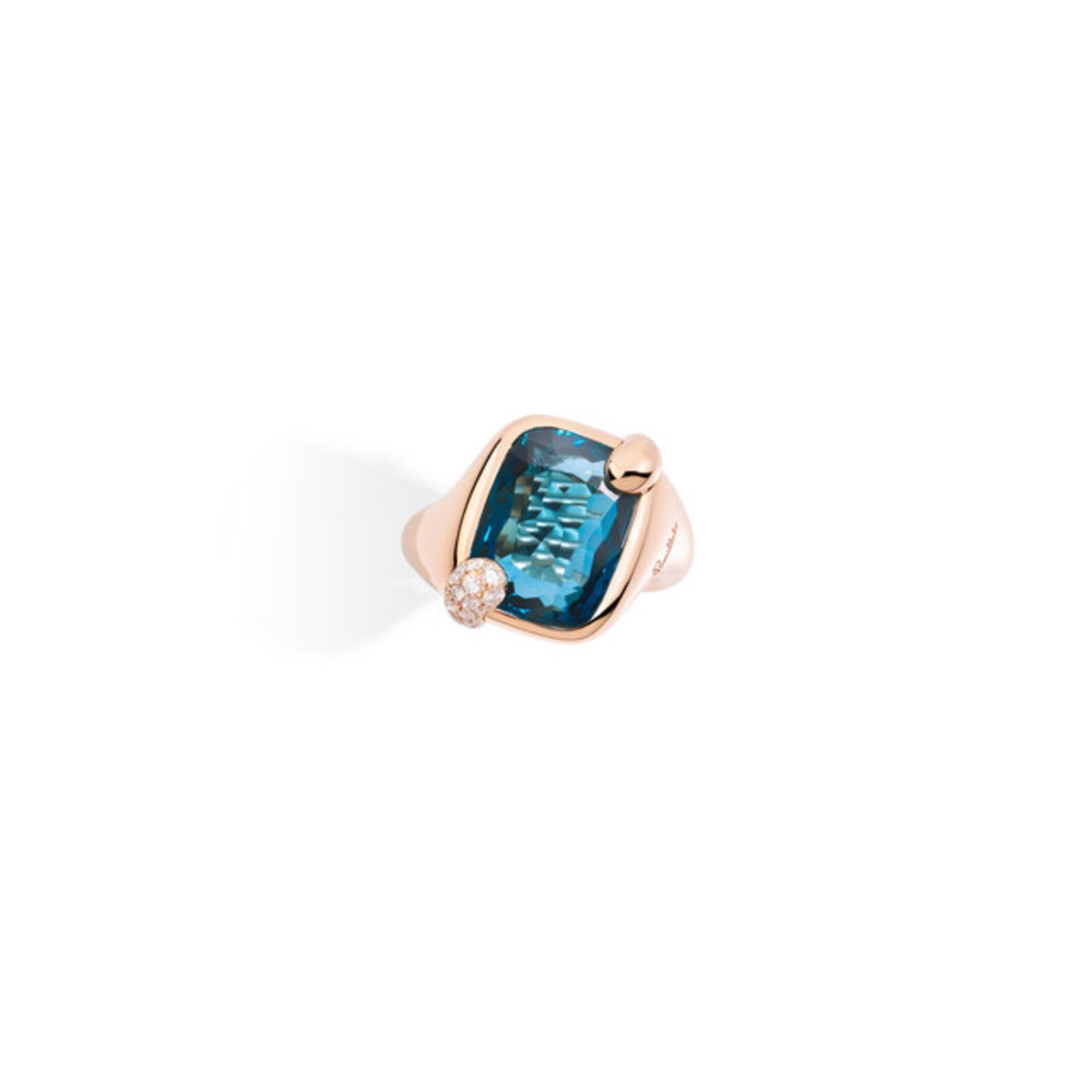 Exquisite Pomellato Victoria Design London Blue Topaz Ring for Her, 925 ...