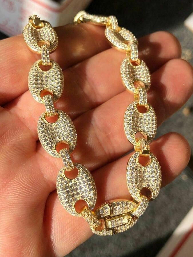 VS1 Quality Moissanite Miami Cuban Gucci Link Chain 925 - Etsy