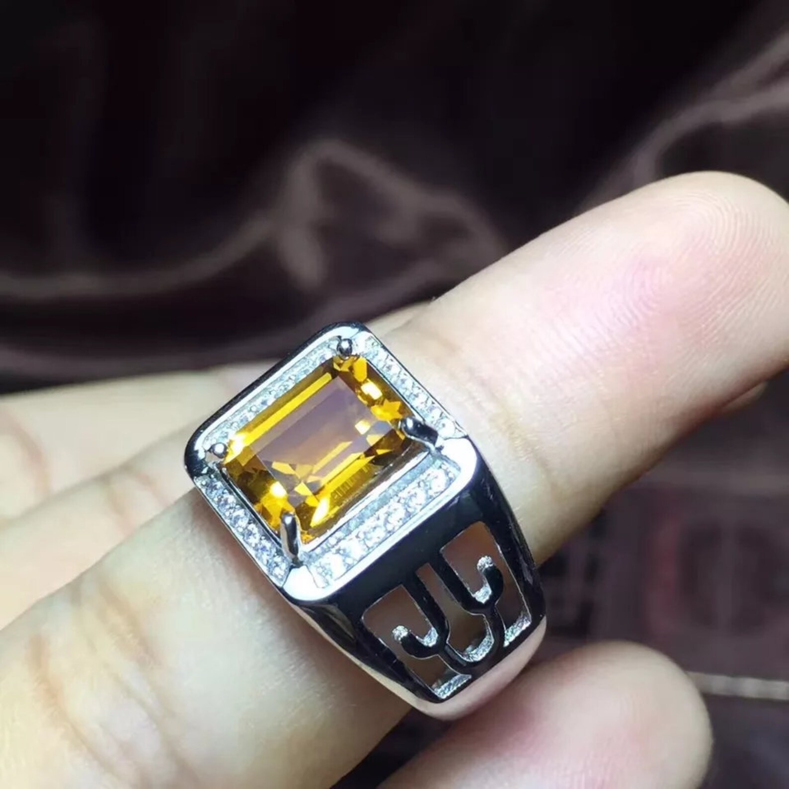 Stunning Men's Ring, Citrine Ring, 925 Sterling Silver Ring ...