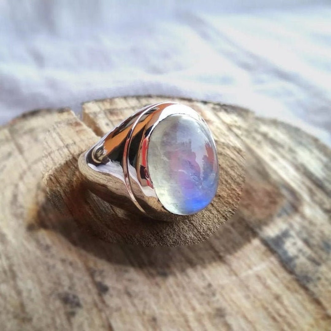 Beautiful Moonstone Ring for Him, 925 Sterling Silver Ring, Anniversary ...