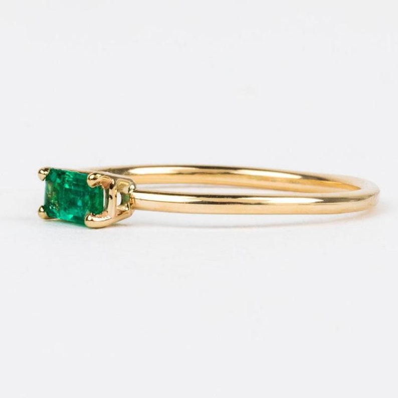 Beautiful Emerald Ring for Her 925 Sterling Silver 14k - Etsy