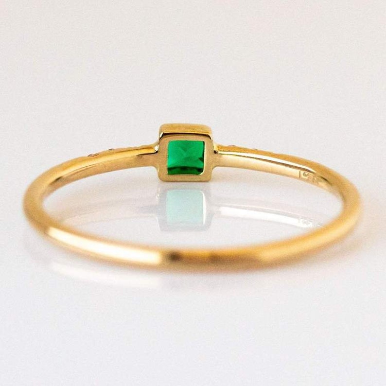 Beautiful Emerald Ring for Her 925 Sterling Silver 14k - Etsy