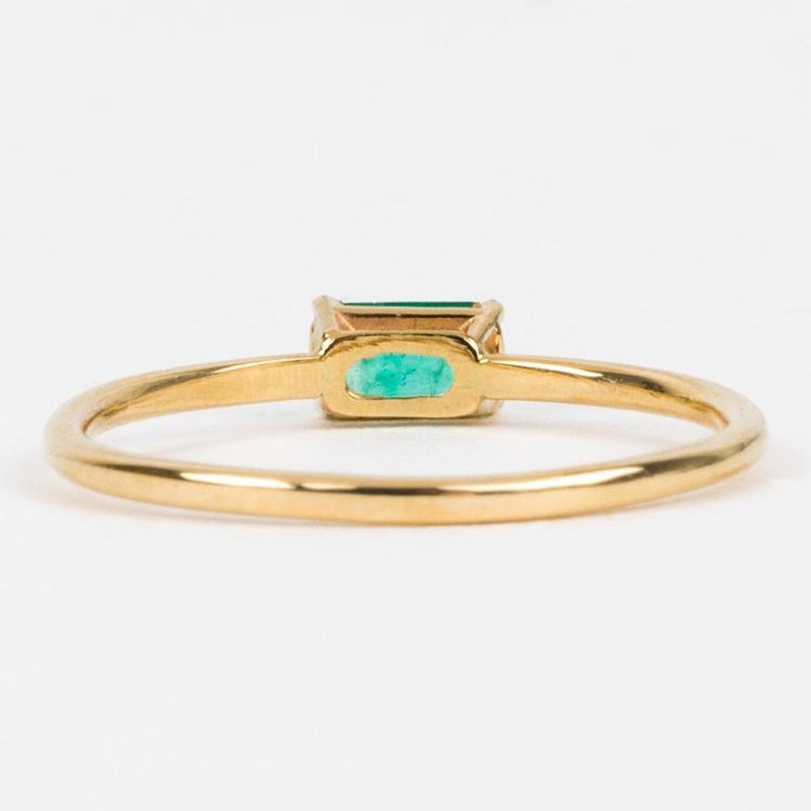Beautiful Emerald Ring for Her, 925 Sterling Silver, 18k Rose Gold ...