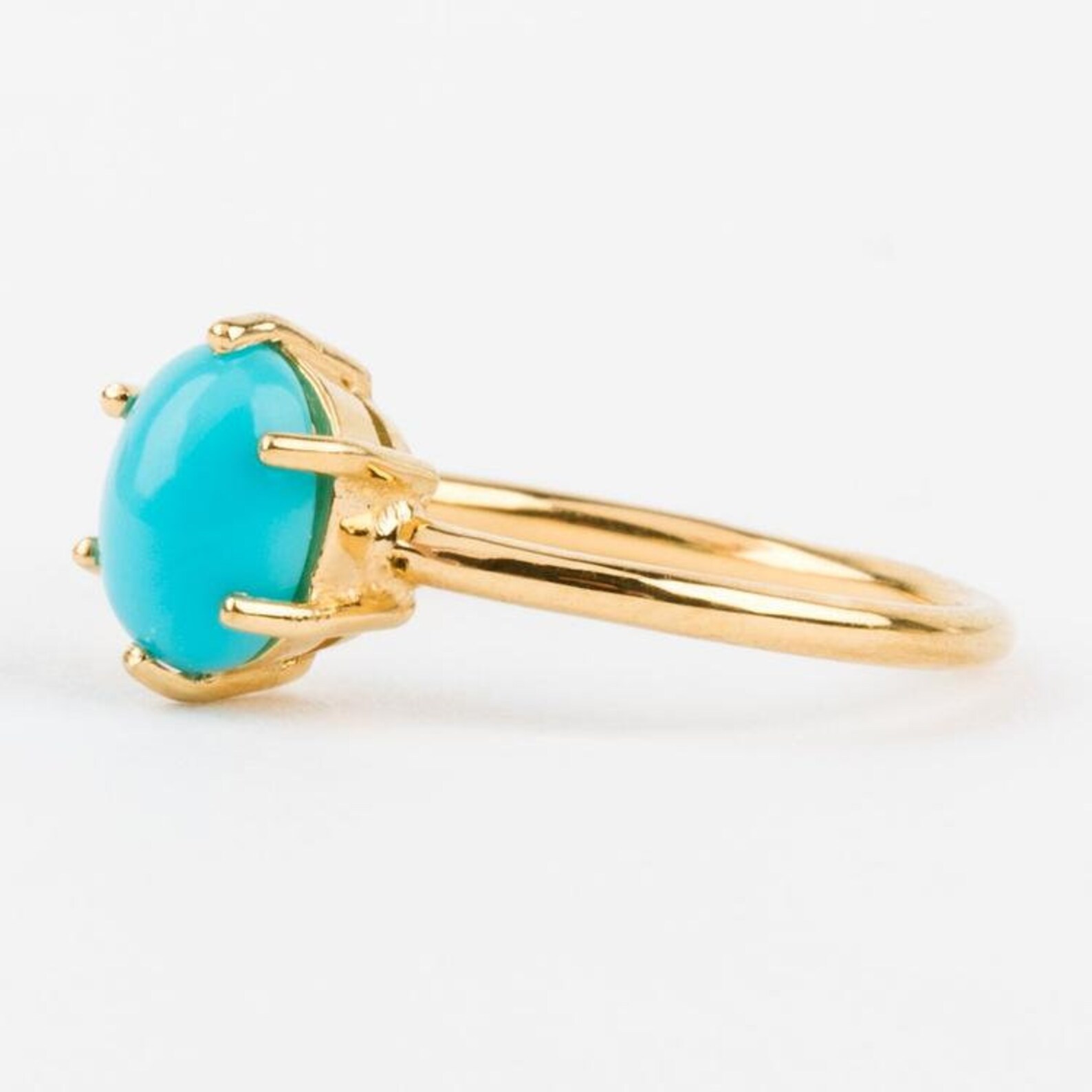 Beautiful Turquoise Ring for Her 14k Yellow Gold Plated 925 - Etsy