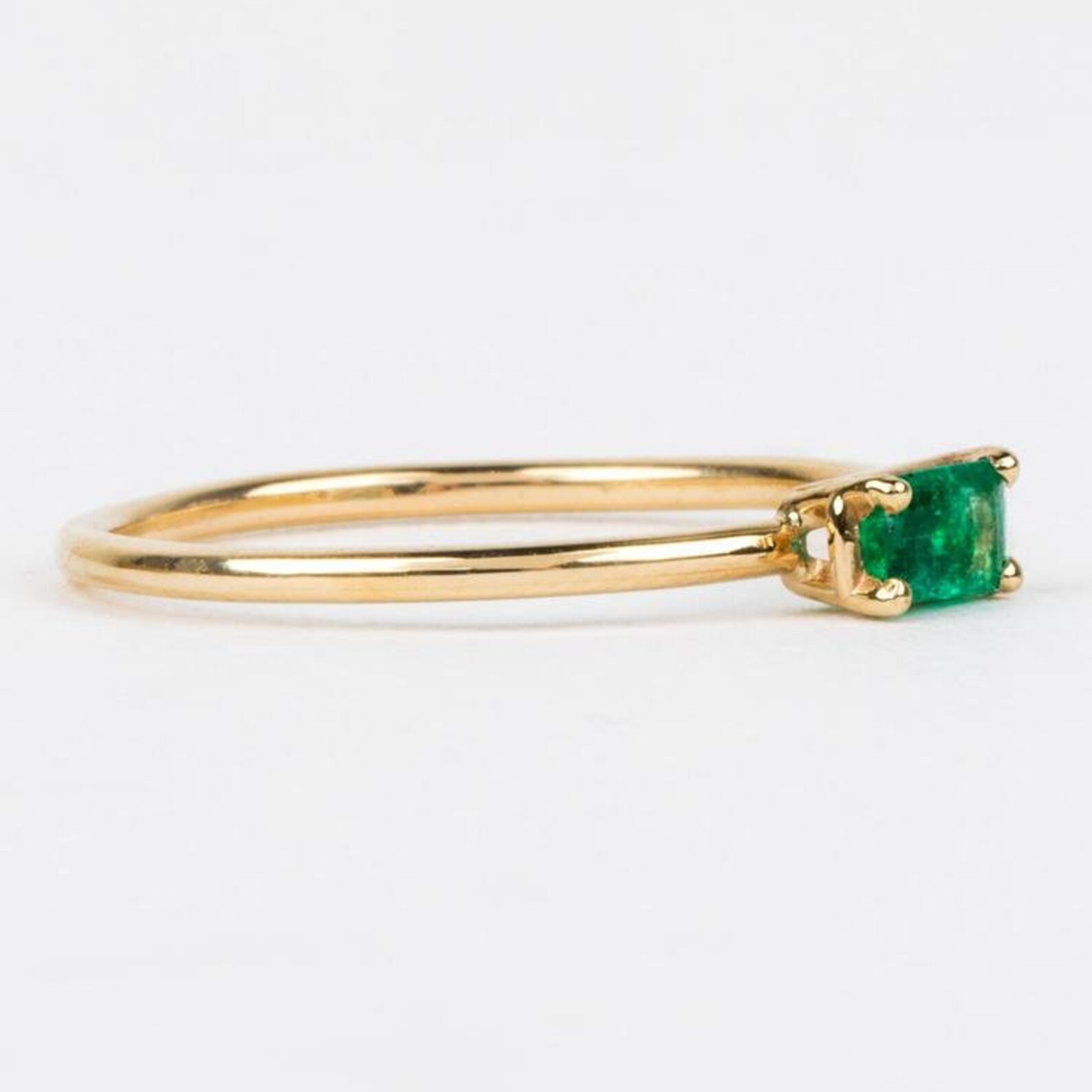 Beautiful Emerald Ring for Her, 925 Sterling Silver, 18k Rose Gold ...