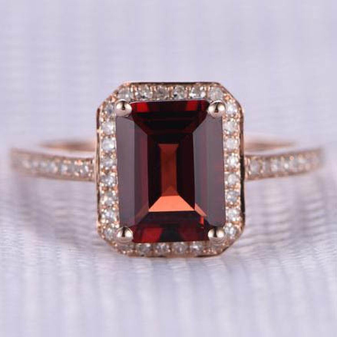 Stunning 14k Rose Gold Plated Garnet Ring 925 Sterling Silver - Etsy