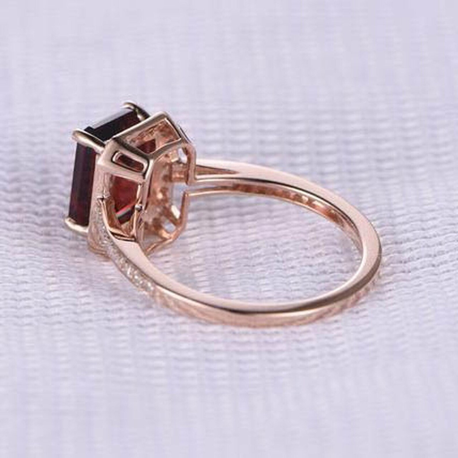 Stunning 14k Rose Gold Plated Garnet Ring 925 Sterling Silver - Etsy