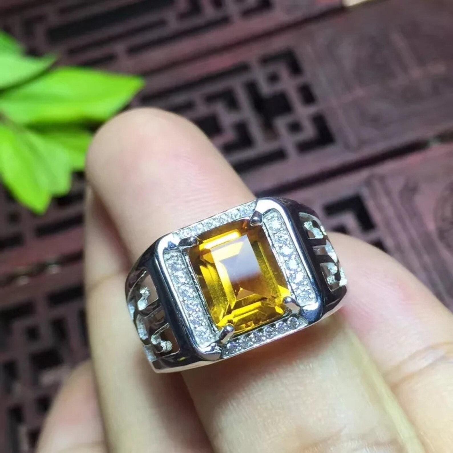 Stunning Men's Ring, Citrine Ring, 925 Sterling Silver Ring ...