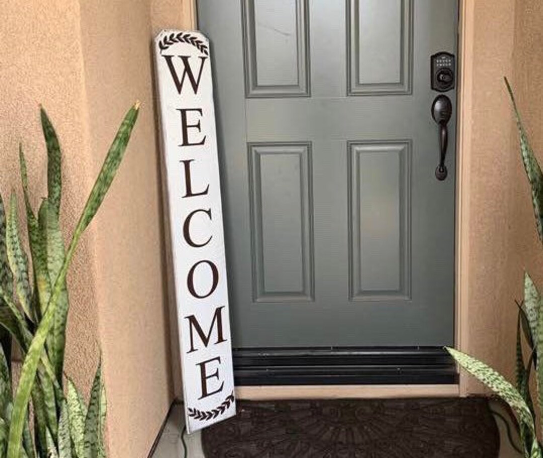 Welcome Sign for Front Porch With 3d Laser Cut Letters | Rustic ...