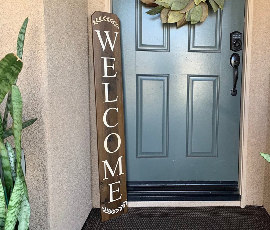 Welcome Sign Front Door | Raised Letter Welcome Sign | Vertical Welcome ...