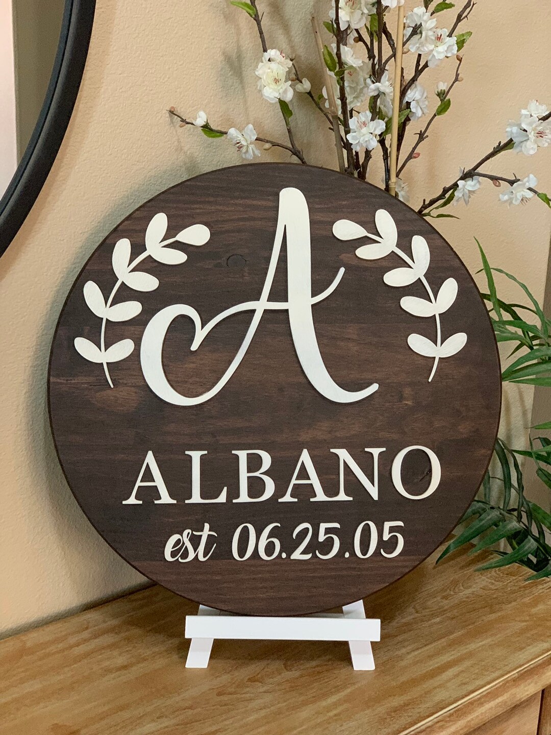 Round Name Sign | Custom Established Sign |custom Name Sign | Round ...