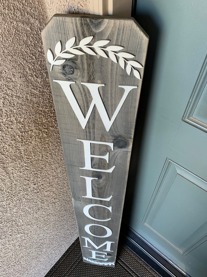 Welcome Sign for Front Porch With 3d Laser Cut Letters and | Etsy