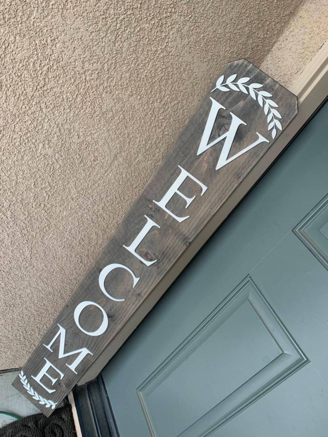 Welcome Sign for Front Porch With 3d Laser Cut Letters and Laurels ...