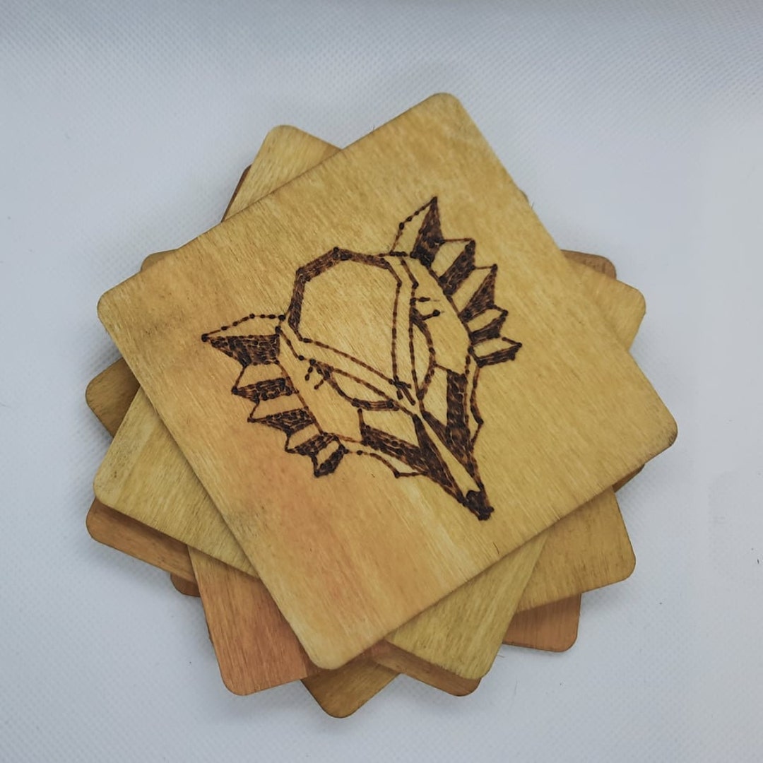Wooden Pyrography Coasters // the Witcher Schools // Gaming Novelty ...