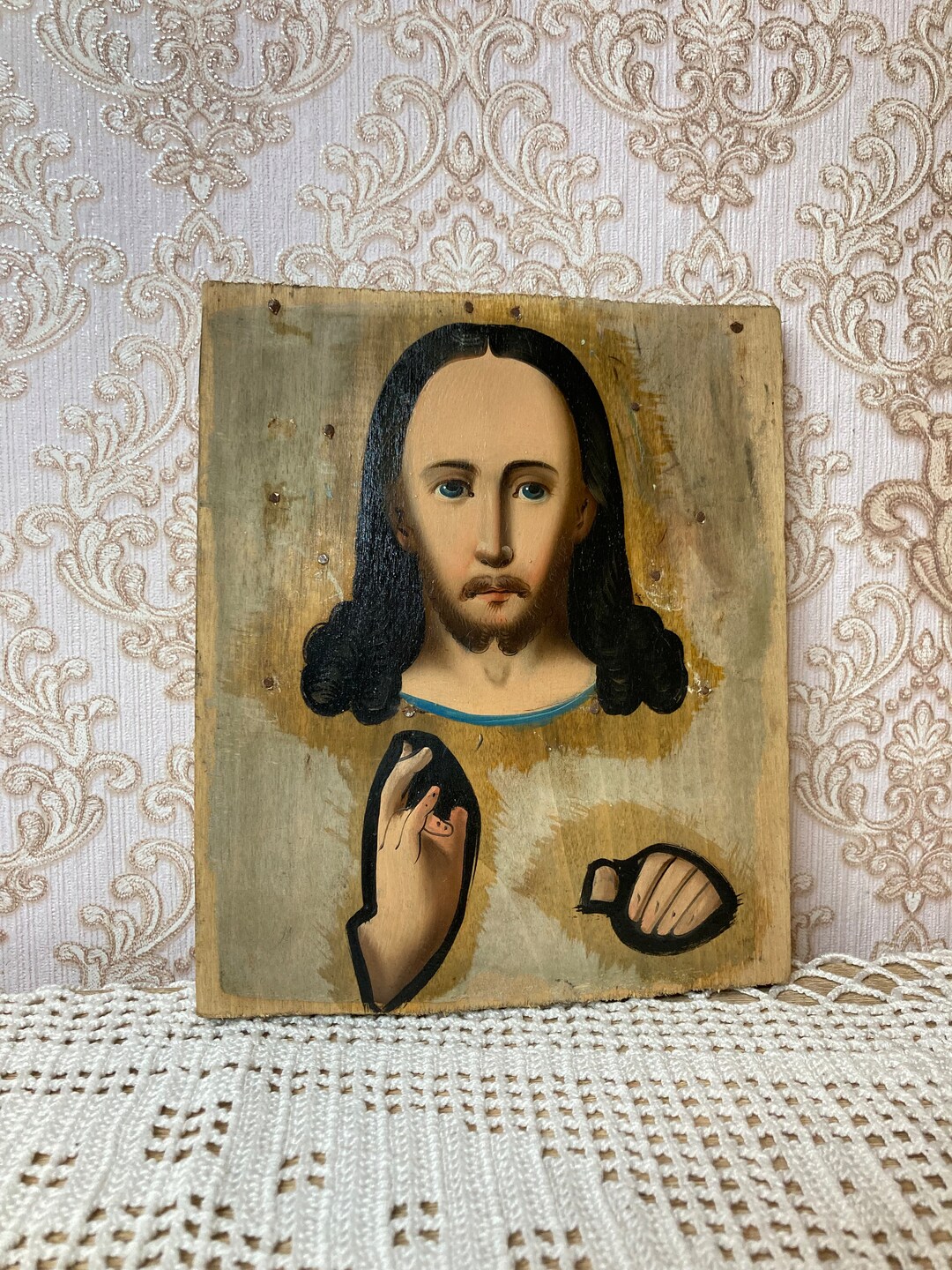 Antique Ukrainian Icon on Wood, Hand-painted, Orthodox, Christianity ...