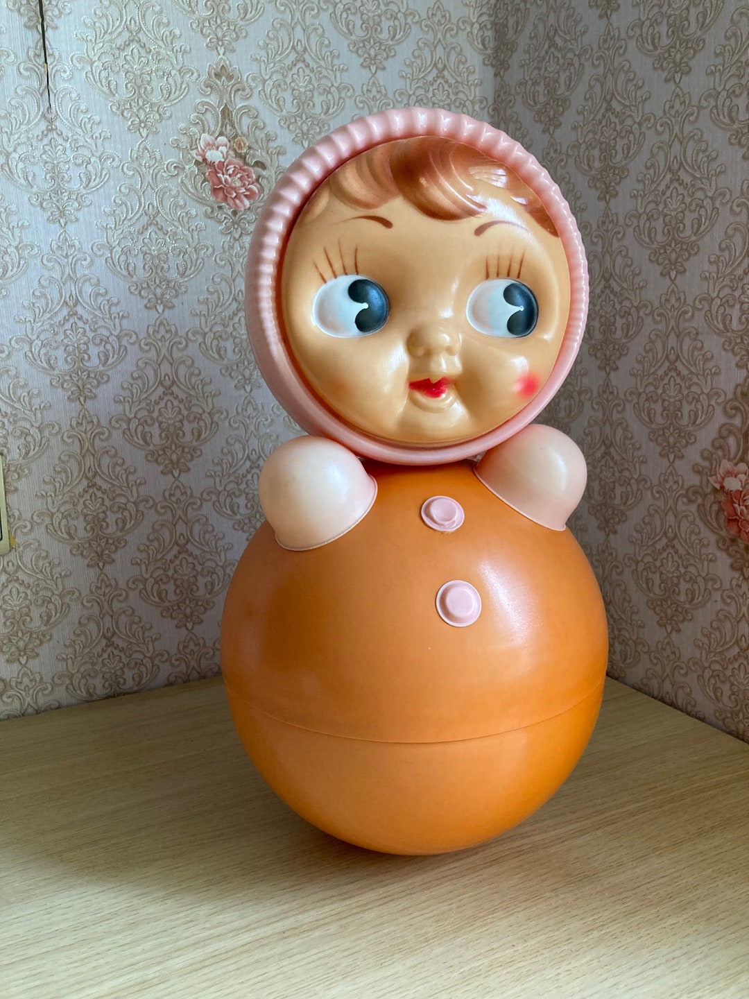 Vintage Nevalyashka Roly Poly Celluloid Plastic Soviet Toy Doll Plastic ...