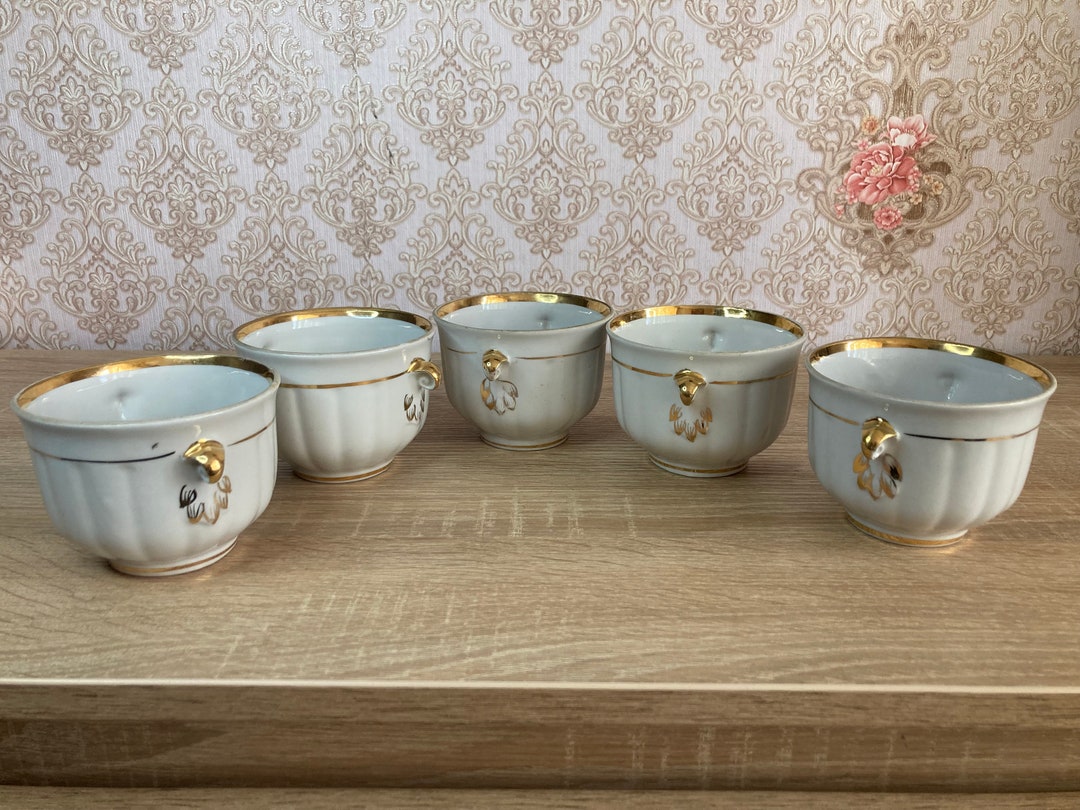 A Set of Vintage Soup Bowls of Soviet Production Painted With - Etsy
