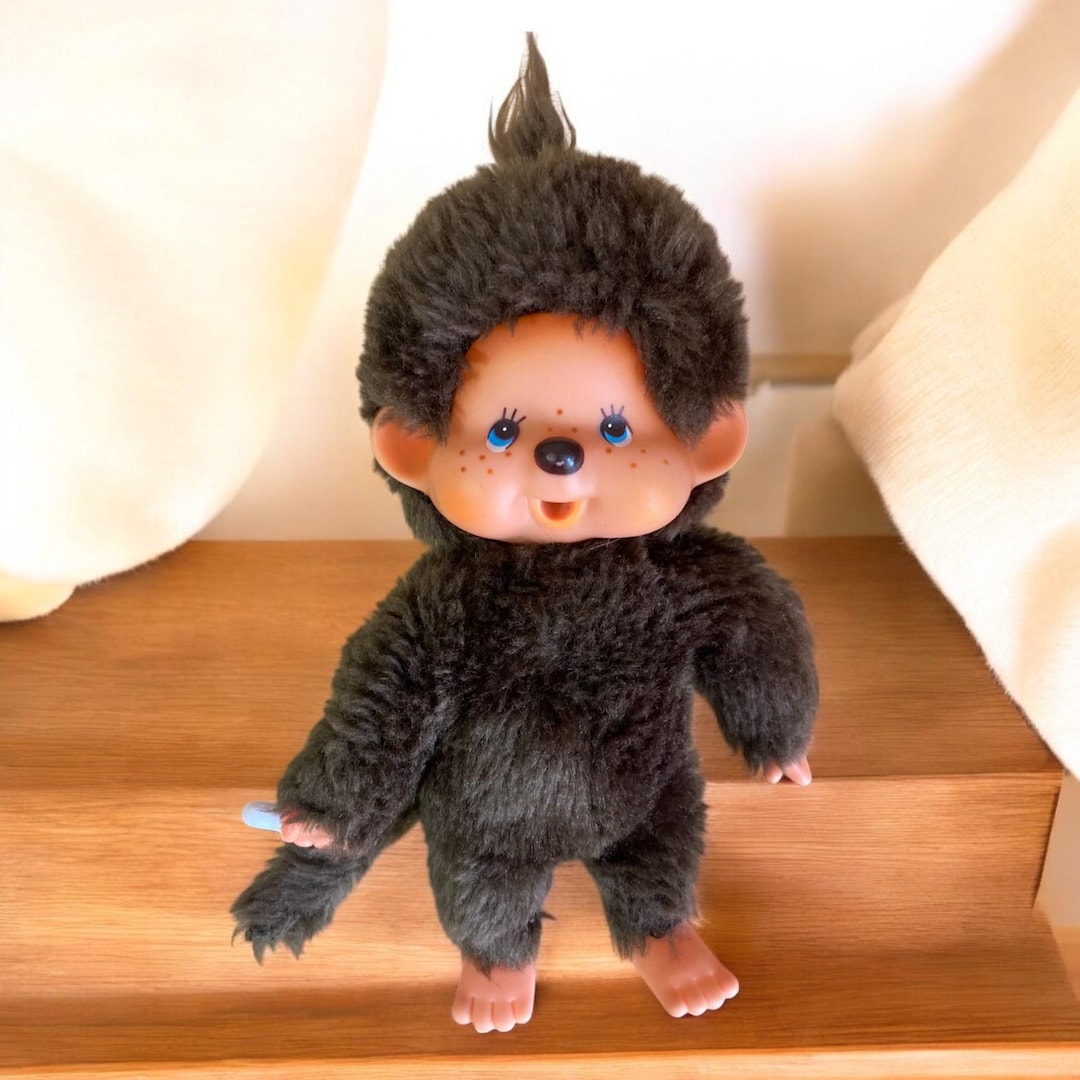 Vintage Monchhichi Plush Doll Monkey Kids Collectable Brown Fur ...