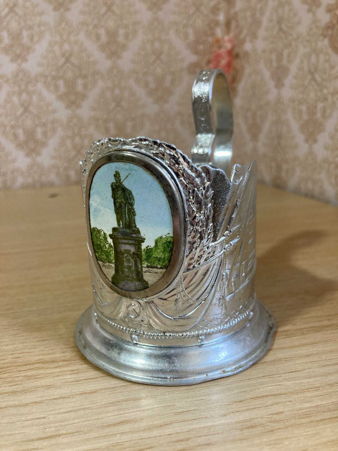 Cup Holder, Lenemalier. Monument to Suvorov, Aurora, Enamel, Factory ...