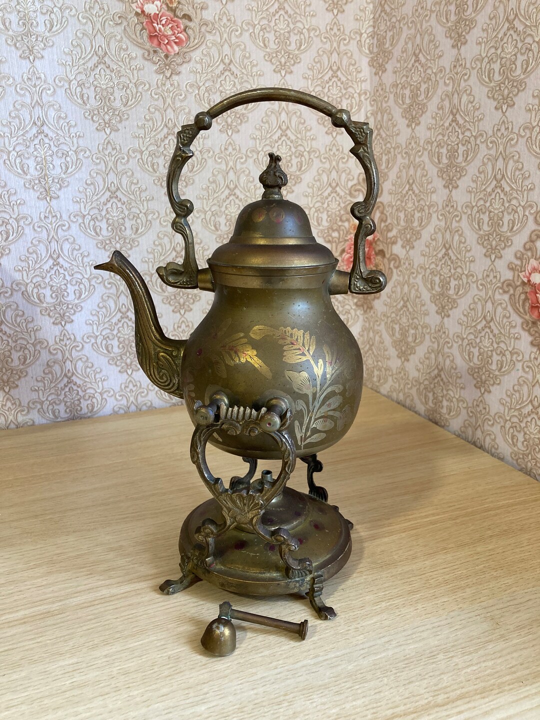 Vintage Brass Tipping Tea Pot With Tipping Stand and Burner - Etsy Canada