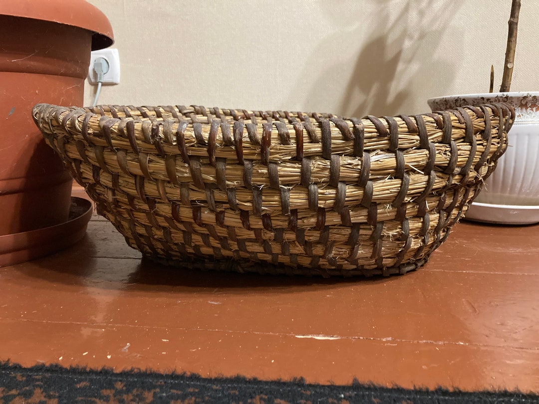 Vintage Antique Wicker Basket Vintage Handmade Basket Country Home ...