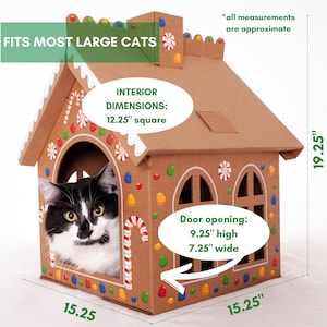 Cardboard Gingerbread Cat Playhouse Kit - Gingerloaf House - Etsy