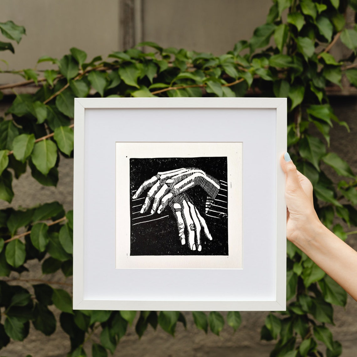 HANDS Handmade Linocut Print - Etsy
