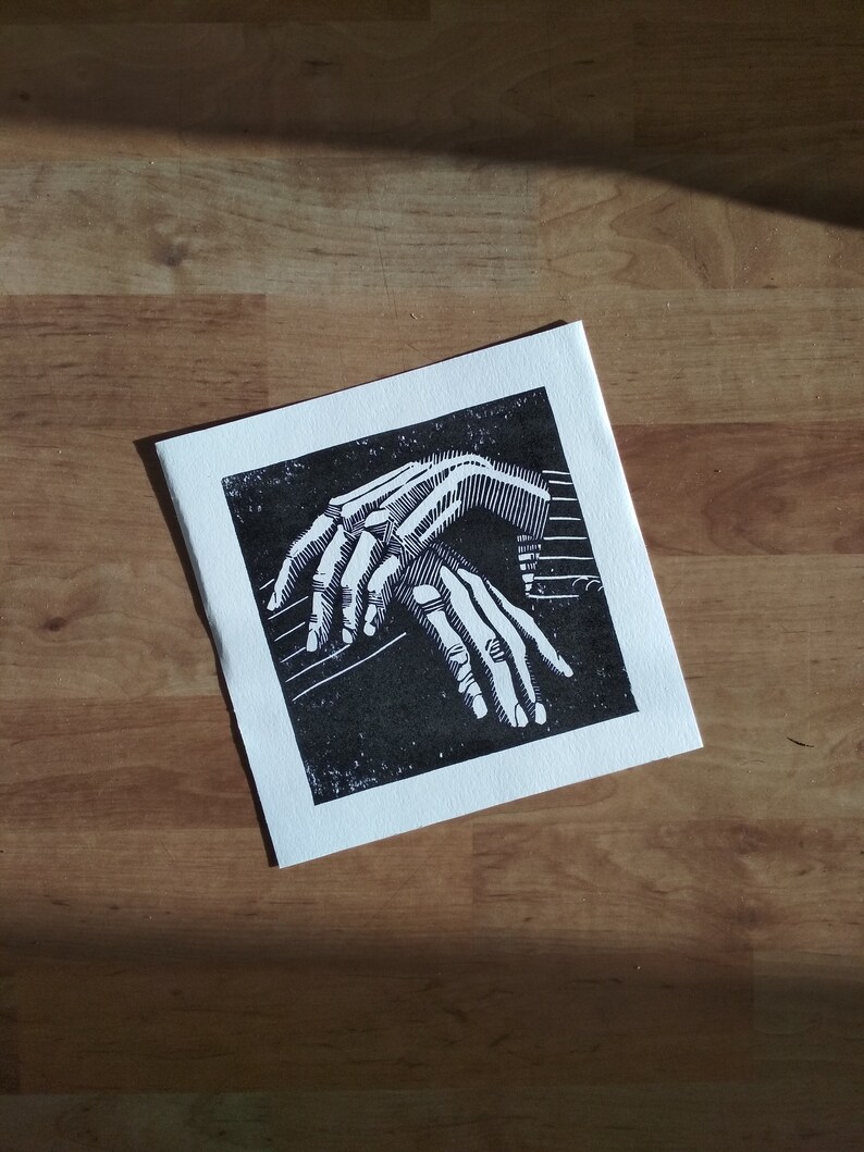 HANDS Handmade Linocut Print - Etsy