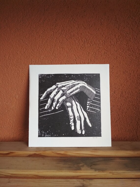 HANDS Handmade Linocut Print - Etsy