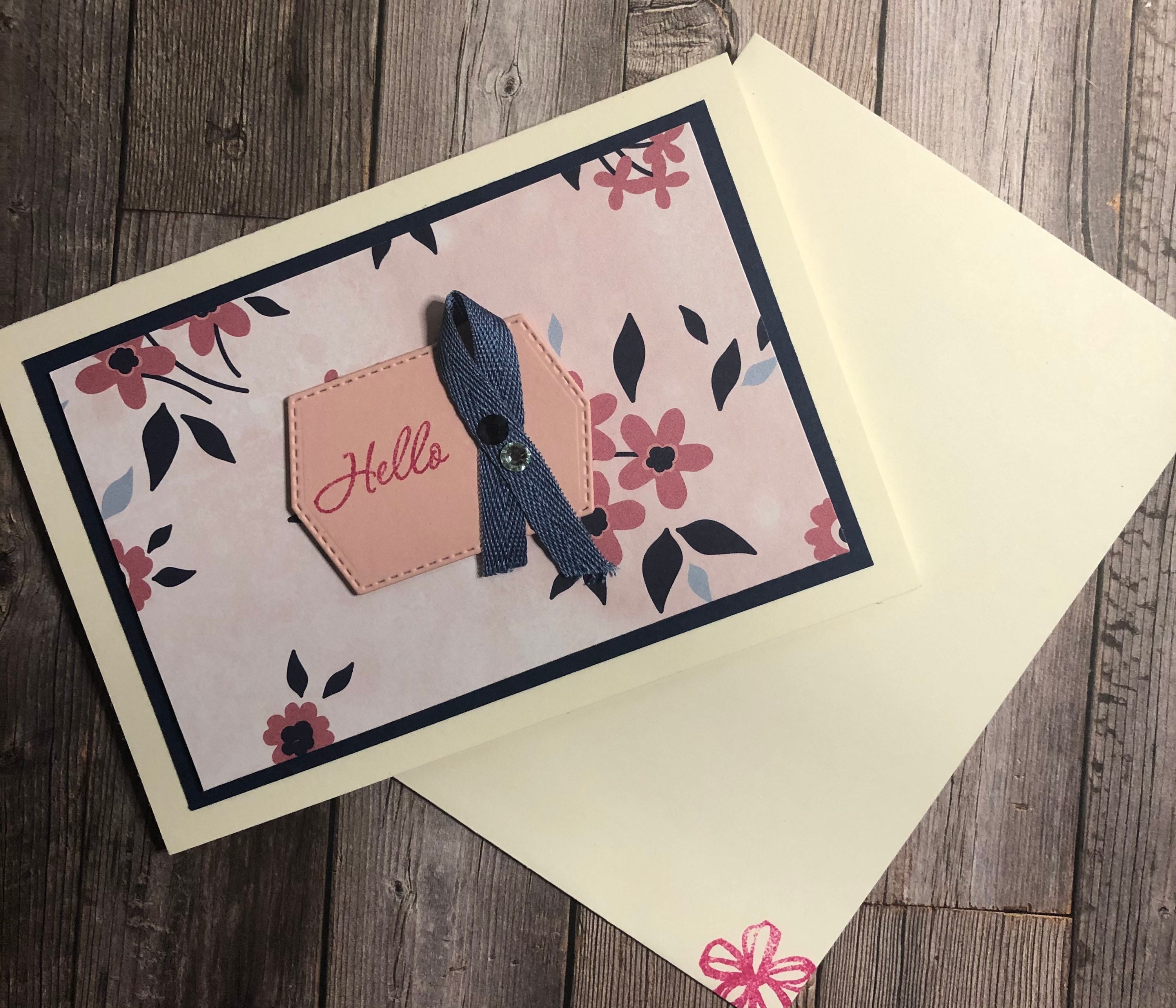 Handmade ‘hello’ Card - Etsy