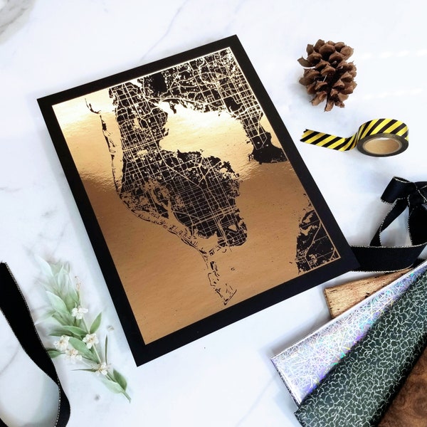 Gold Foil World Map - Etsy