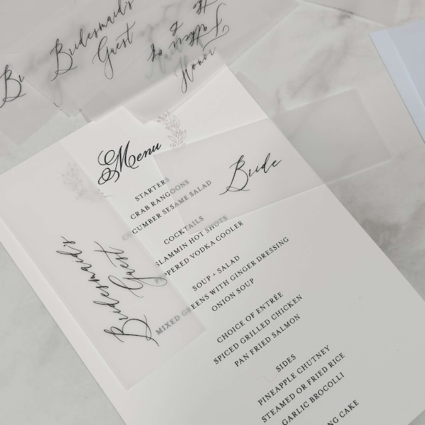 Vellum Invitation - Etsy