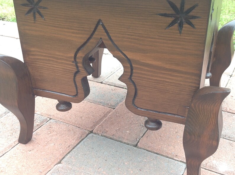 Wooden Side Table With Decorative (cobra Style) Legs and Hand Carved ...
