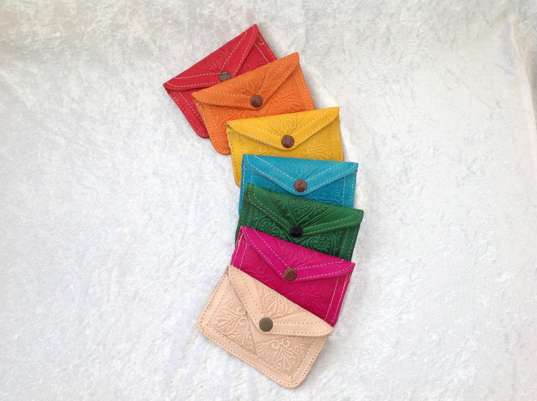 Handmade Moroccan Leather Purse Small Multicolours - Etsy